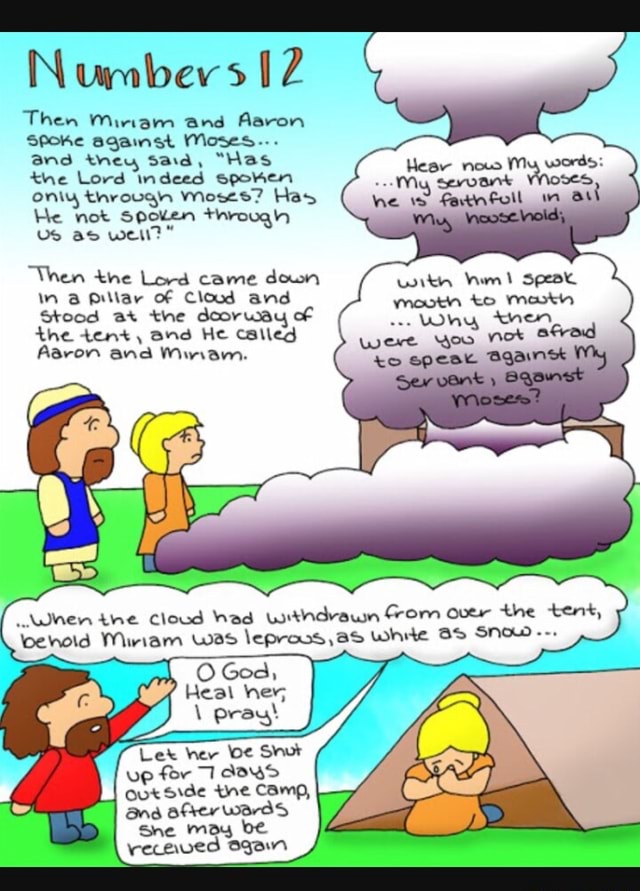 Numbevs 12 Then Miriam and Aaron SPoKe against Moses... and they said ...