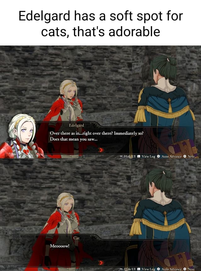 Edelgard has a soft spot for cats, that's adorable Edelgard Over there ...