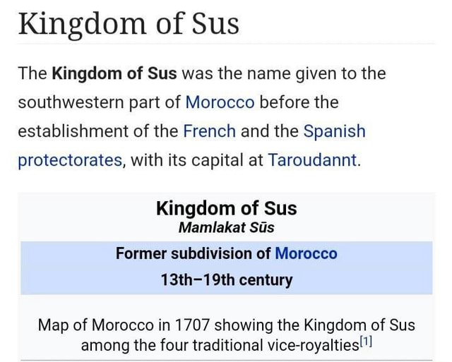 Kingdom of Sus The Kingdom of Sus was the name given to the ...