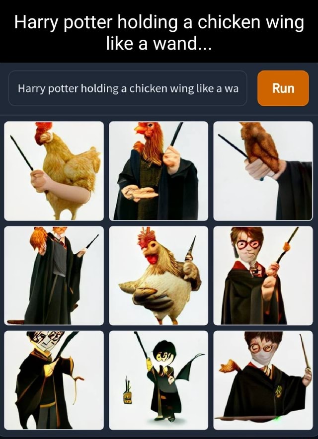 Harry potter holding a chicken wing like a wand... Harry potter holding ...