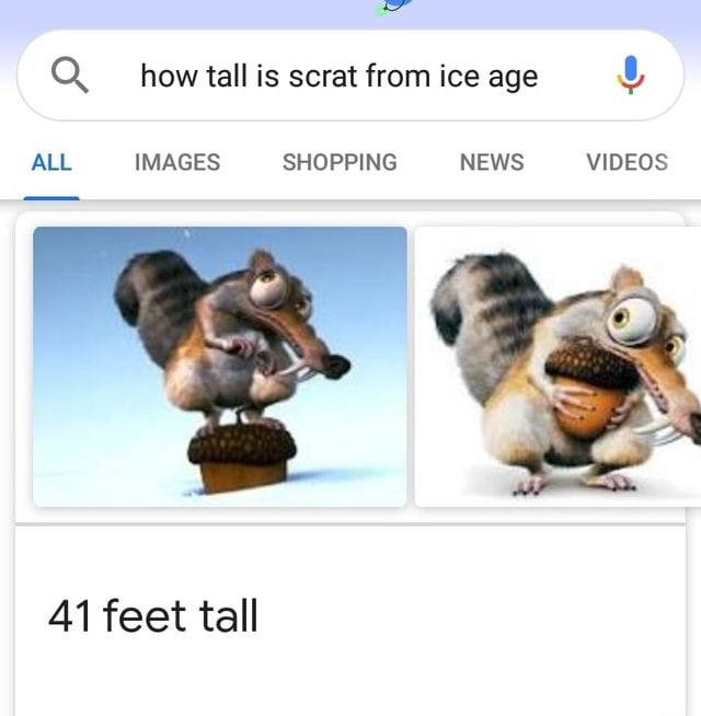 Q how tall is scrat from ice age ALL IMAGES SHOPPING NEWS VIDEOS AG 41 ...