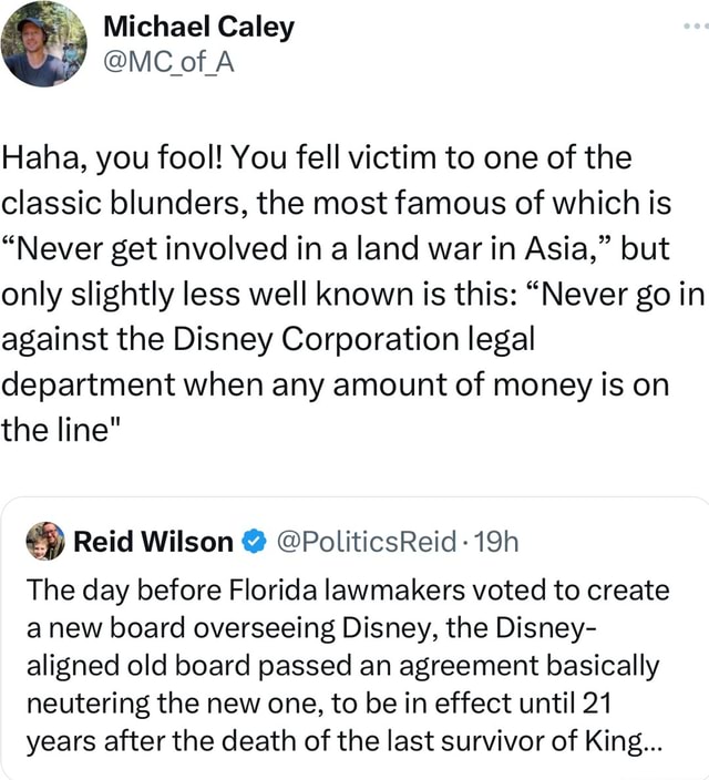 Michael Caley @MC of A Haha, you fool! You fell victim to one of the ...