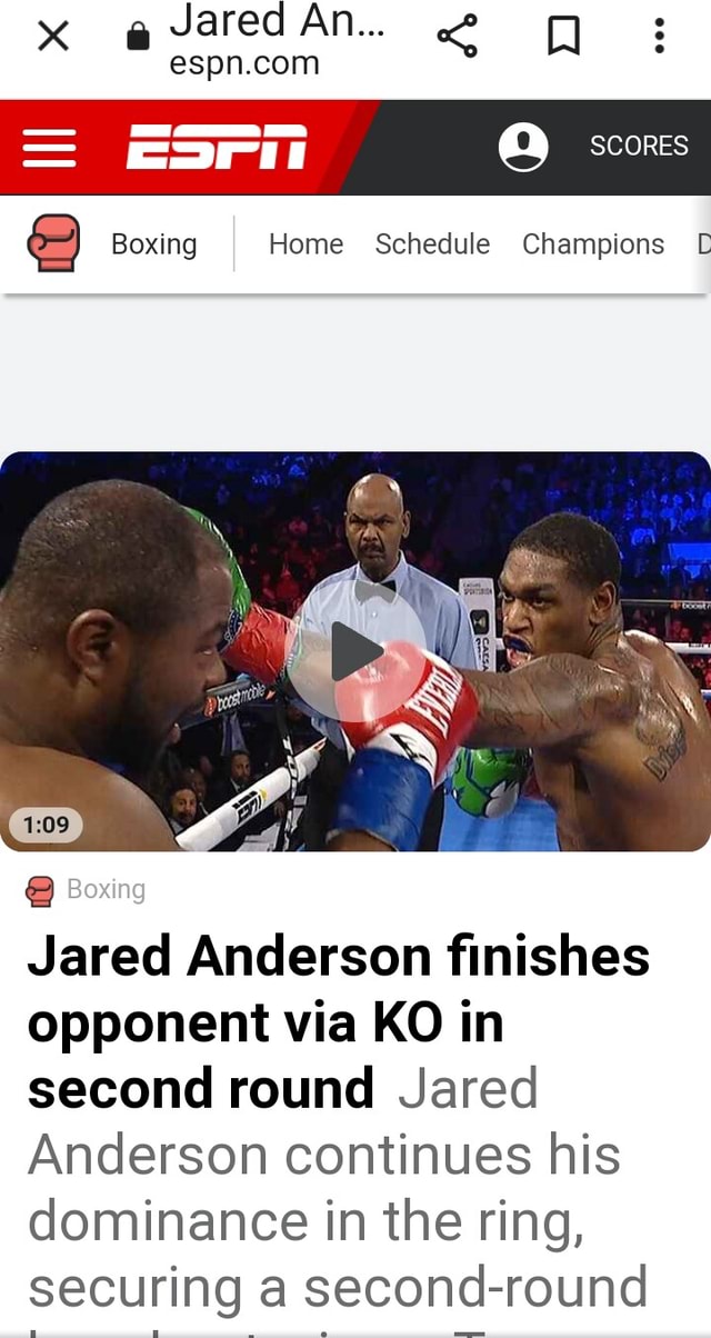= scores Boxing I Home Schedule Champions @ Boxing Jared Anderson ...