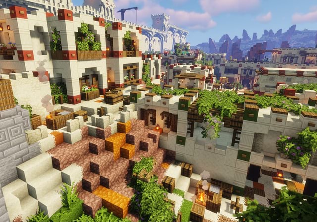 A closer look at the back of the rural district. #minecraft_builds # ...