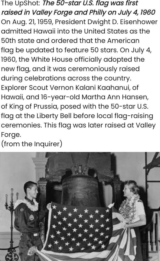 The UpShot: The 50-star US, flag was first raised in Valley Forge and ...