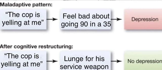 Maladaptive pattern: "The cop is Feel bad about Depression yelling at ...