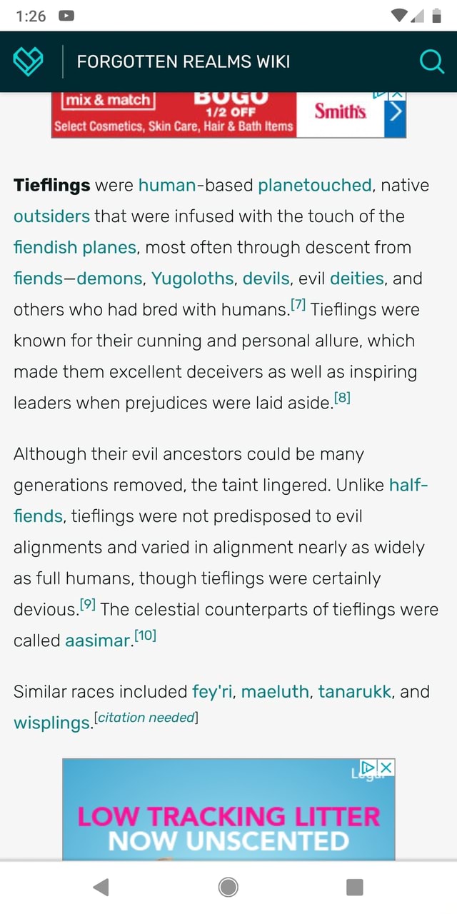 FORGOTTEN REALMS WIKI Tieflings were human-based planetouched, native ...