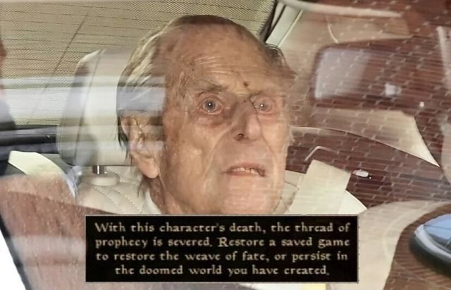 Wirth chis character's death, che thread of prophecy is severed ...