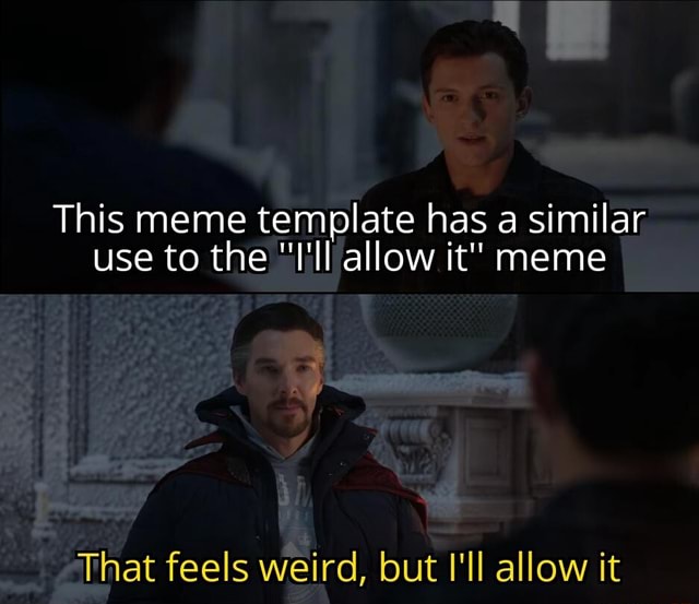 This meme template has a similar use to the "I'll allow it" meme I That ...