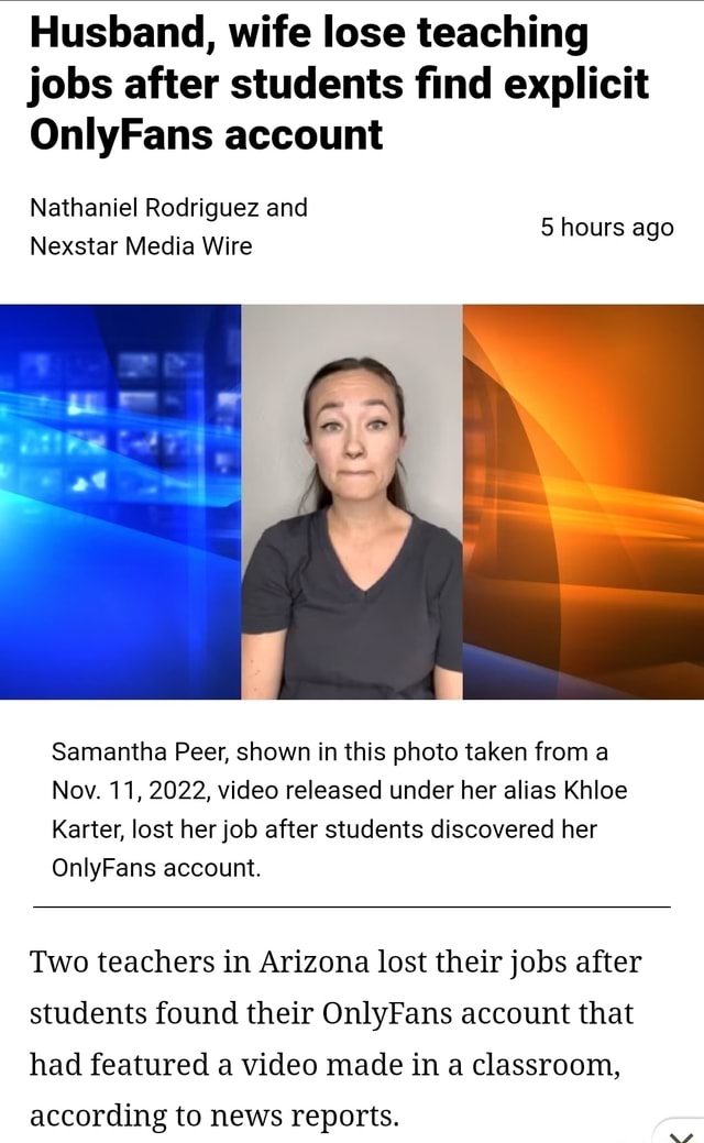 Husband, wife lose teaching jobs after students find explicit OnlyFans account Nathaniel ...