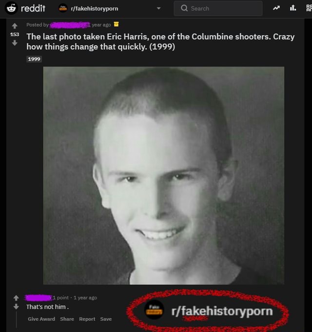 Reddit Posted by Qa The last photo taken Eric Harris, one of the ...