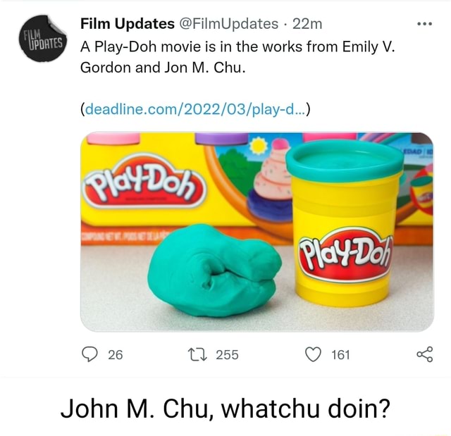 Film Updates @FilmUpdates - A Play-Doh movie is in the works from Emily ...