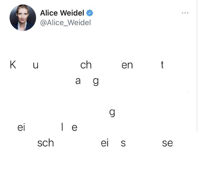 Alice Weidel @ @Alice_Weidel ch en ei le sch ei s se - Keke