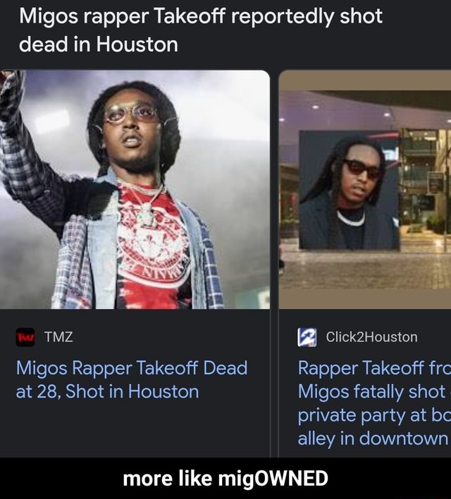 Migos rapper Takeoff reportedly shot dead in Houston I TMZ Migos Rapper ...