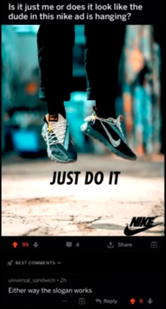 Is it just me or does it look like the dude in this nike ad is hanging ...