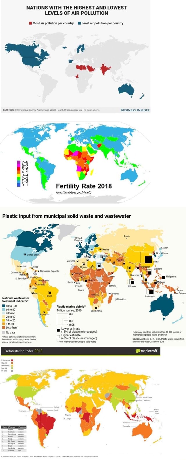 HE Most air pollution per country lj Least air pollution per country 55 ...