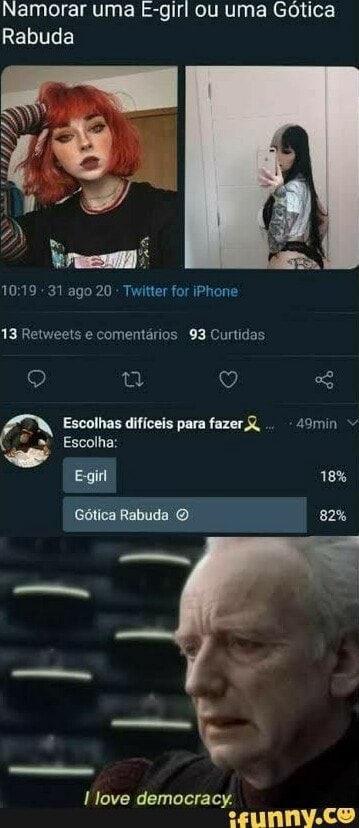 Namorar Uma E Girl Ou Uma Gótica Rabuda 31 Ago 20 Twitter For Iphone 13