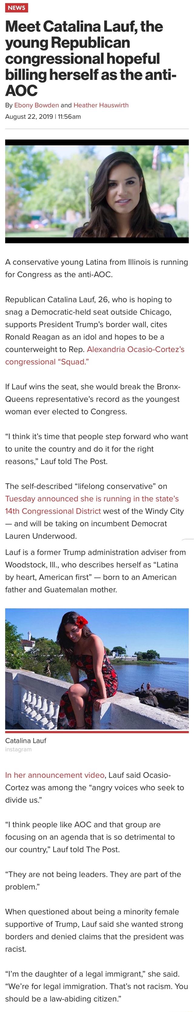 Meet Catalina Lauf, the young Republican congressional hopeful billing ...