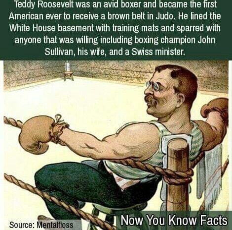 Teddy Roosevelt was an avid boxer and became the first American ever to ...
