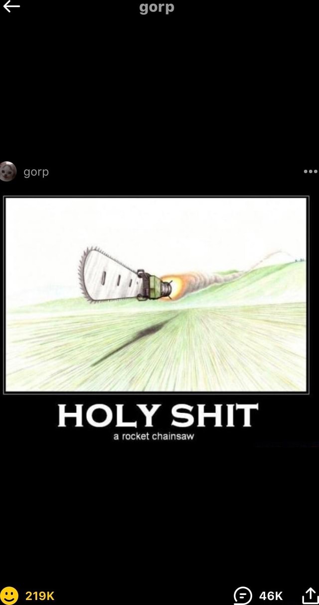 Gorp gorp SS HOLY SHIT a rocket chainsaw 219k - iFunny