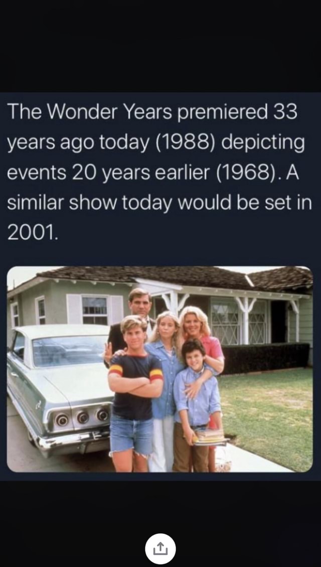 The Wonder Years premiered 33 years ago today (1988) depicting events ...