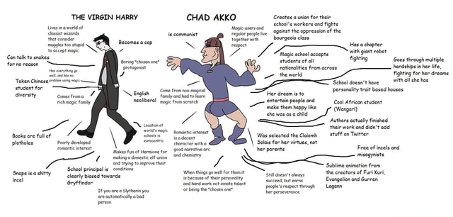 Chad Akko vs virgin Harry Potter - THE VIRGIN HARRY Lives ina world of ...
