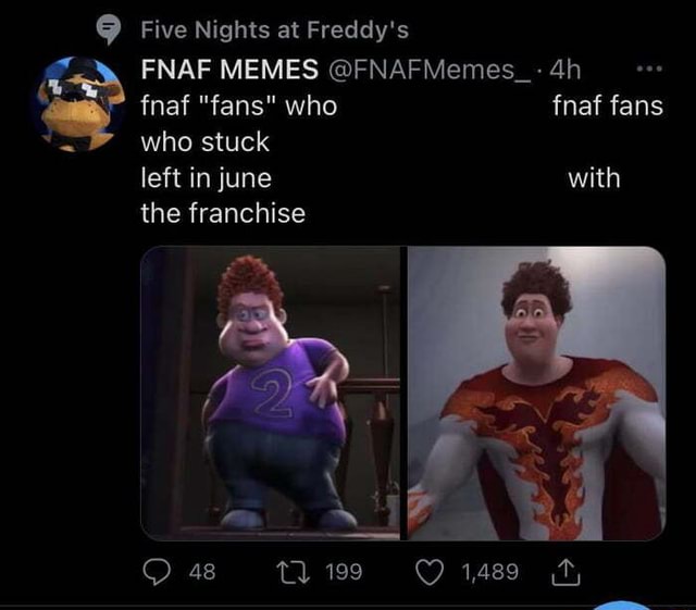 Five Nights at Freddy's FNAF MEMES @FNAFMemes_- fnaf "fans" who fnaf ...