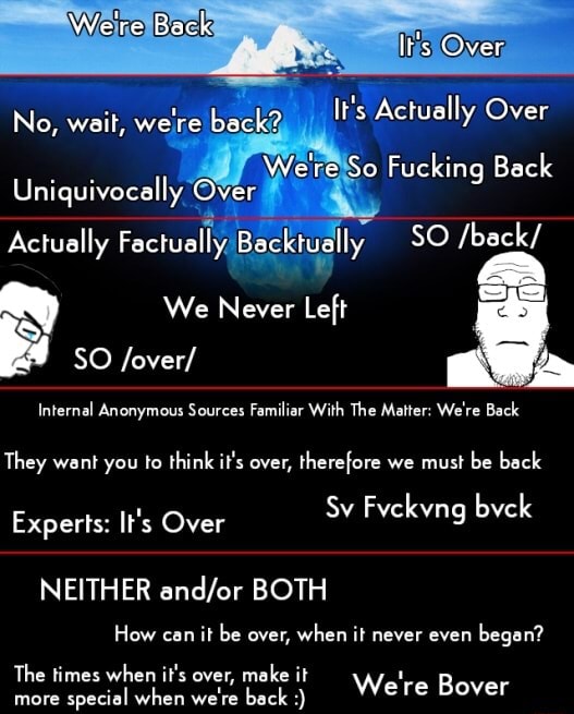 We're Back Over EA No, wait, we're back? _It's Actually Over fe're: So ...