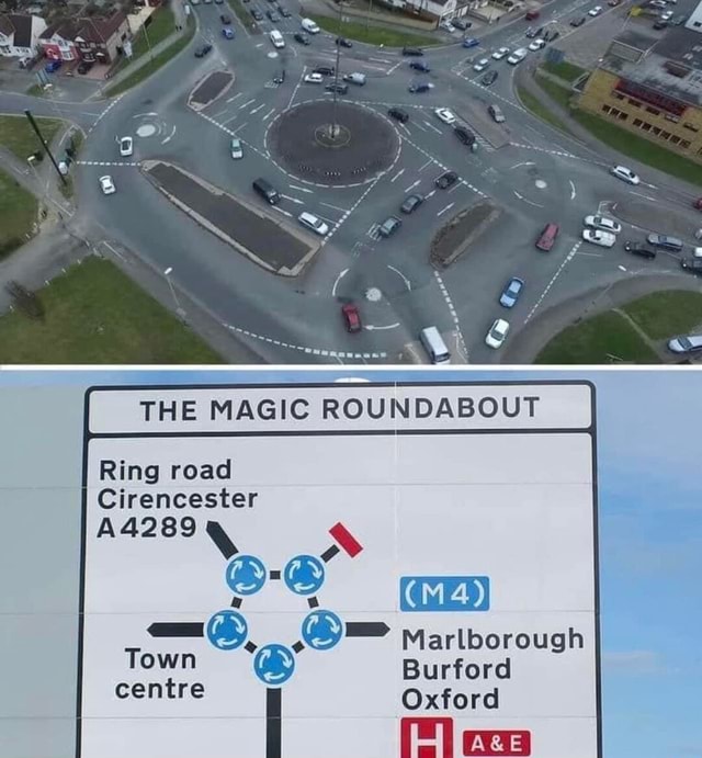THE MAGIC ROUNDABOUT II Ring road Clrencester SS Marlborough Oxford ...