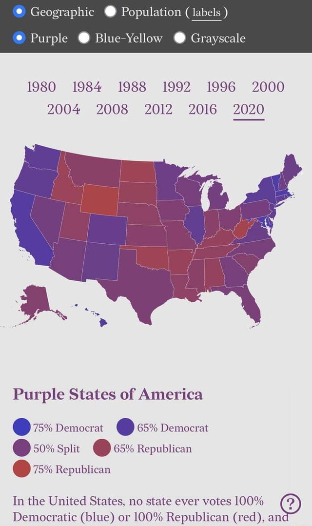 Geographic @ Population (labels ) Purple @ Blue Yellow @ Grays 1980 ...