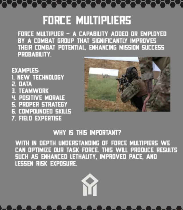 FORCE MULTIPLIERS FORCE MULTIPLIER - A CAPABILITY ADDED OR EMPLOYED BY ...