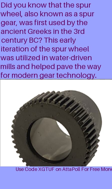 Did you know that the spur wheel, also known as a spur gear, was first ...