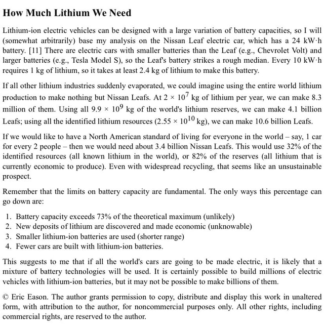 How Much Lithium We Need Lithium-ion electric vehicles can be designed with a large variation of ...