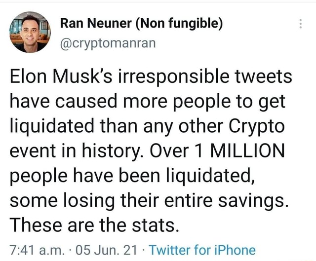 Ar Ran Neuner (Non fungible) Elon Musk's irresponsible tweets have ... Ar Ran Neuner (Non fungible) Elon Musk's irresponsible tweets have ...