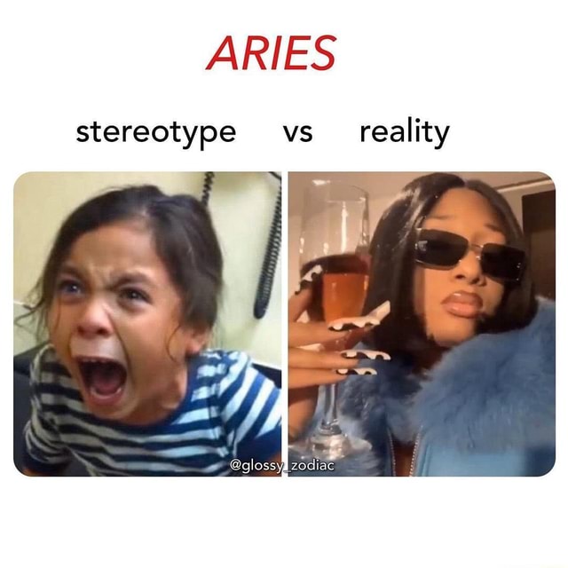 ARIES stereotype vs_ reality @glossya zodiac - iFunny