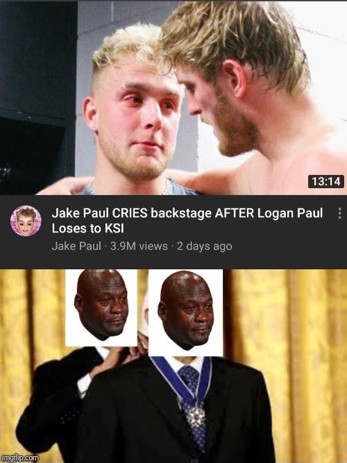 Jake Paul CRIES backstage AFTER Logan Paul Loses lo KSI Jake Paul 3 eM mews 2 days ago - iFunny