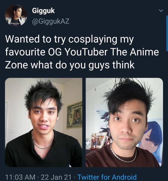 Gigguk @GiggukAZ Wanted to try cosplaying my favourite OG YouTuber The ...