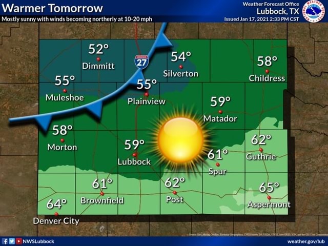 'Weather Forecast Office Warmer Tomorrow Lubbock, TX Mostly sunny with ...