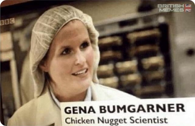BRITISH Lz MEMES rs GENA BUMGARNER Chicken Nugget Scientist - iFunny