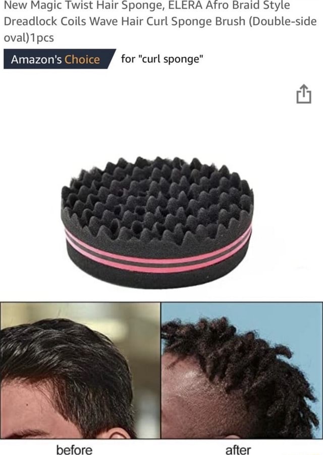 New Magic Twist Hair Sponge, ELERA Afro Braid Style Dreadlock Coils ...