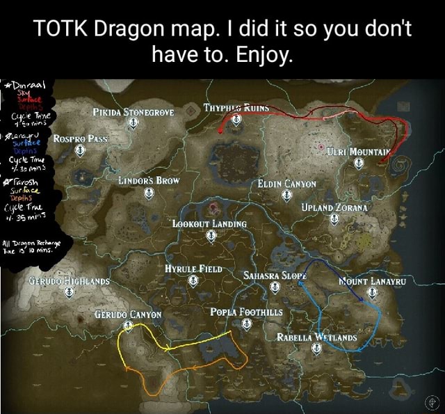 TOTK Dragon map. I did it so you don't have to. Enjoy. REND Like sart ...