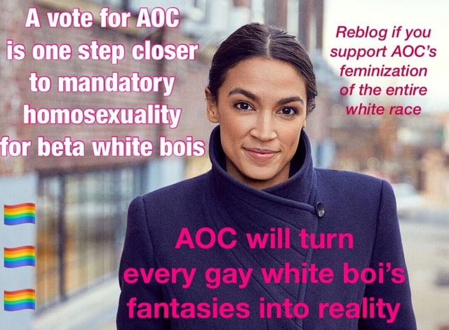 A vote for AOC is one step closer to mandatory homosexuality for beta ...