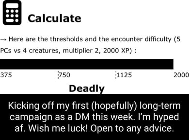 Calculate Here are the thresholds and the encounter difficulty (5 PCs ...