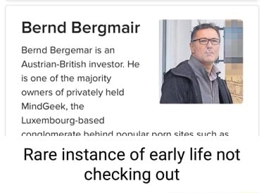 Bernd Bergmair Bernd Bergemar is an Austrian-British investor, He is ...