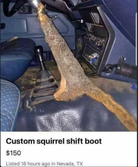 Custom squirrel shift boot $150 TE - iFunny