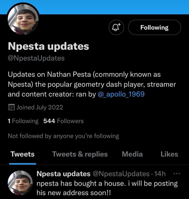 Following Npesta updates @NpestaUpdates Updates on Nathan Pesta ...