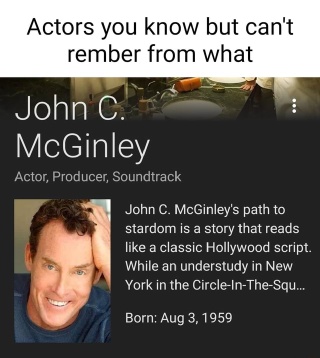 Actors you know but cant rember from what John McGinley Actor, Producer ...