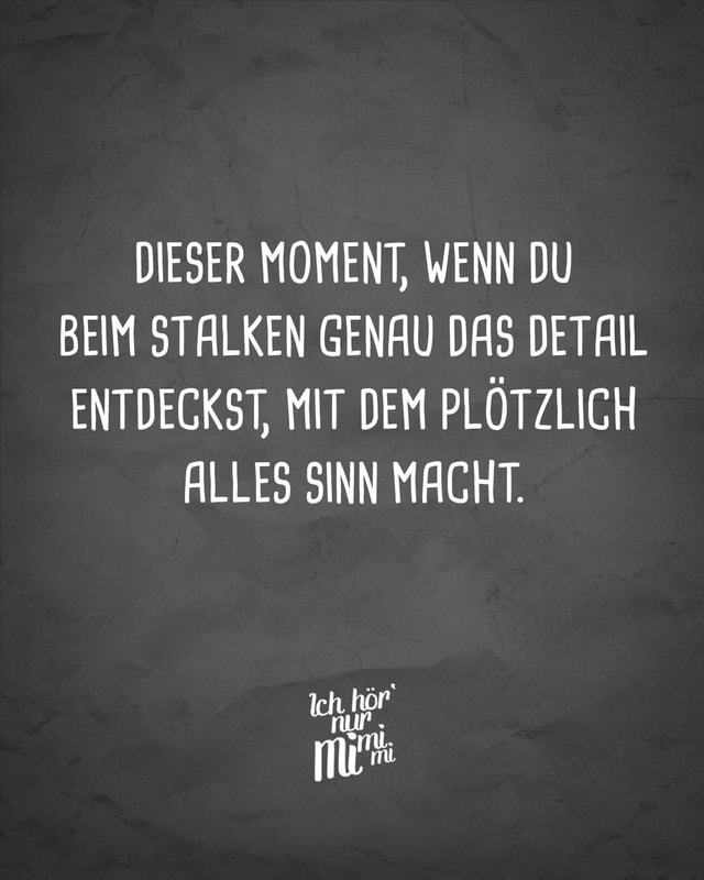 DIESER MOMENT, WENN DU BEIM STALKEN GENAU DAS DETAIL ENTDECKST, MIT DEM ...