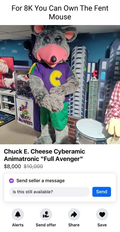 For You Can Own The Fent Mouse Chuck E. Cheese Cyberamic Animatronic ...