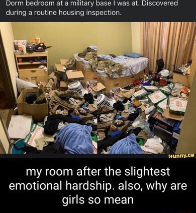 Dorm bedroom at a military base I was at. Discovered during a routine ...